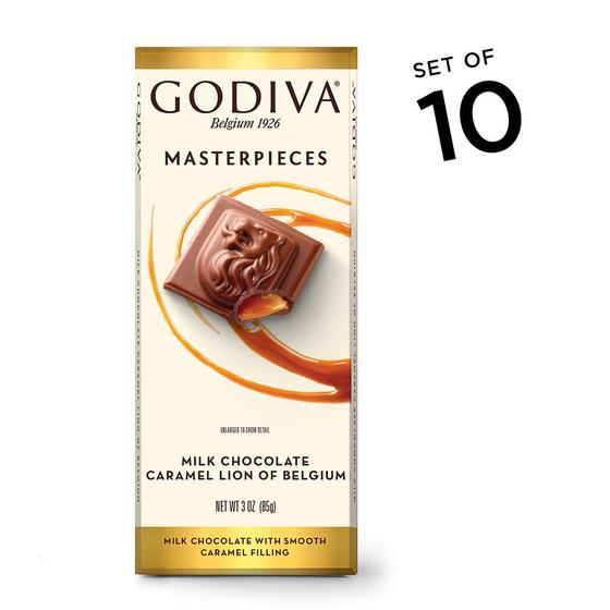 Chocolate Godiva Masterpiece Tablet Caramel Lion 85g - Chocolate ...