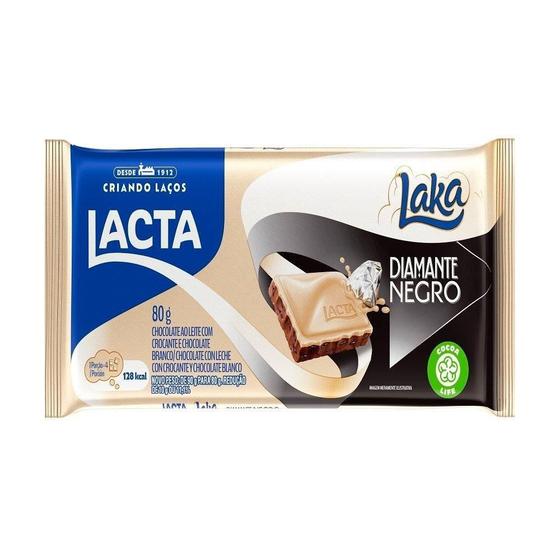 Chocolate Lacta Diamante Negro Laka 80g - Embalagem com 17 Unidades ...
