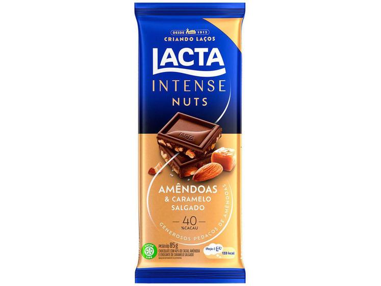 Chocolate Lacta Intense Nuts - Amêndoas e Caramelo Salgado 85g ...