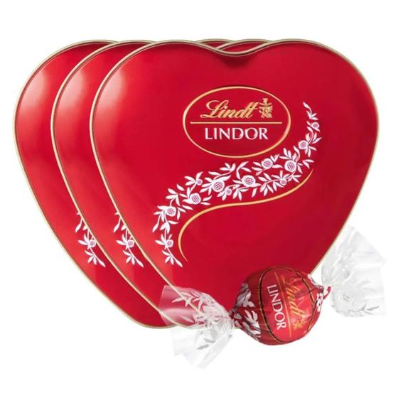 Chocolate Lindor ao Leite Heart Lindt 50g (3 unidades) - Chocolate ...