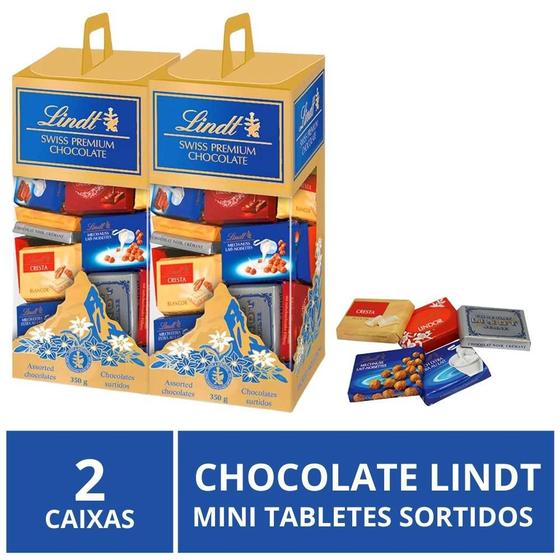 Chocolate Lindt, Tabletes Sortidos, 2 Caixas de 350g - Chocolate ...