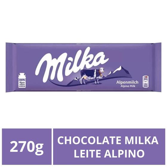 Chocolate Milka, Leite Alpino, Barra 270g - Chocolate / Barra de ...