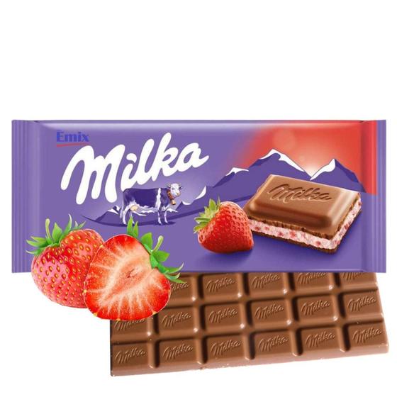 Chocolate Milka Strawberry 100g - Importado - Chocolate / Barra de ...