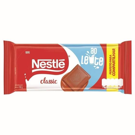 Chocolate Nestlé Classic ao Leite 150g - Embalagem com 22 Unidades - Chocolate / Barra de ...