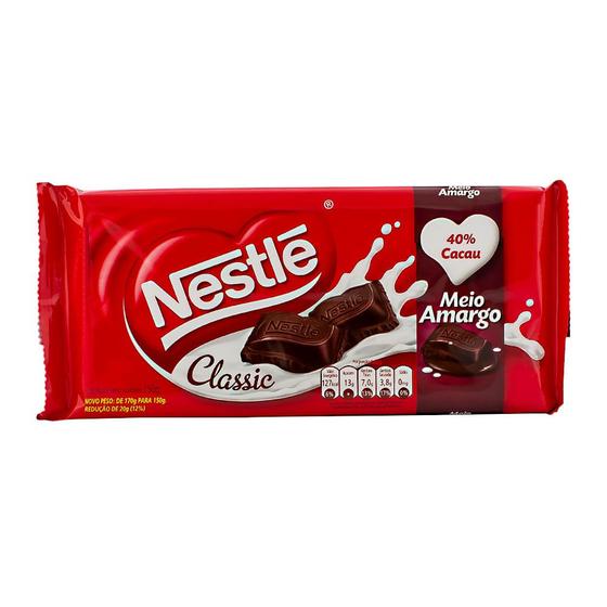 Chocolate Nestlé Classic Meio Amargo com 150g - Nestle Classic - Chocolate / Barra de Chocolate ...