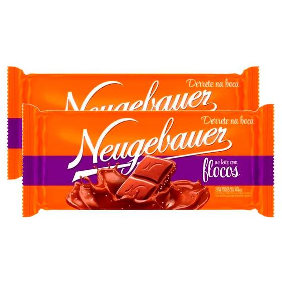 Chocolate Neugebauer Ao Leite com Flocos 90g Kit com duas unidades - Chocolate / Barra de ...