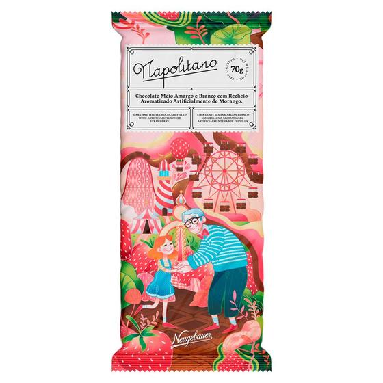 Chocolate Neugebauer Napolitano Meio Amargo, Branco e Morango 70g ...