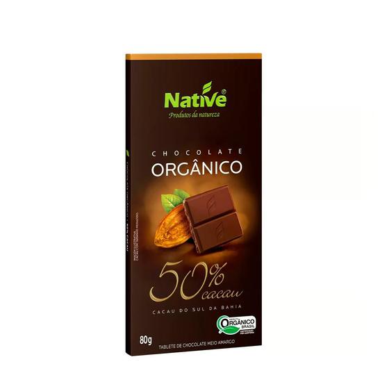 Chocolate Orgânico Native 50% cacau 80g - Chocolate / Barra de ...