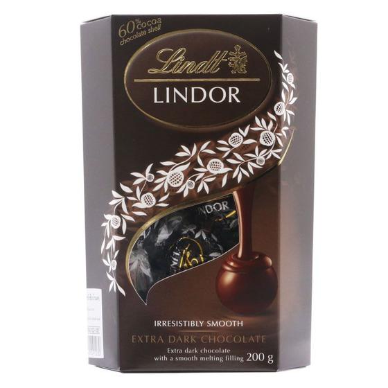 Chocolate Recheado Lindt Lindor Extra Dark Amargo 200G - Chocolate ...