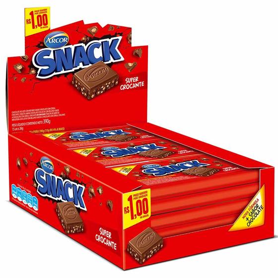 Chocolate Snack ao Leite Crocante 25g c/15 - Arcor - Chocolate / Barra ...