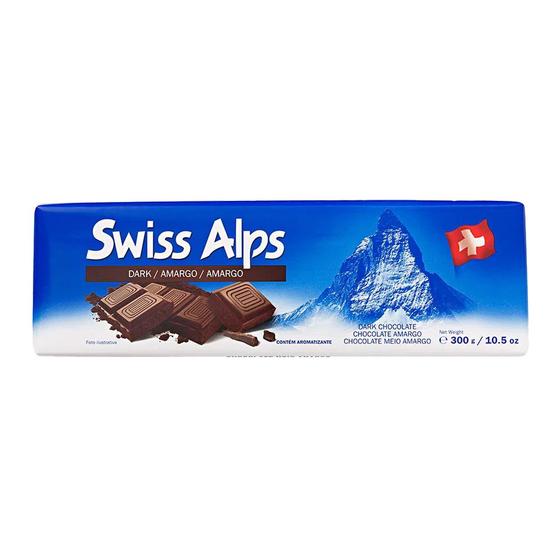 Chocolate Suíço Amargo Swiss Alps Dark Tablete 300g - Chocolat Alprose ...