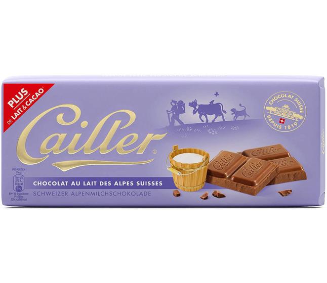 Chocolate Suiço CAILLER ao Leite (Des Alpes Suisses) 100g - Chocolate ...