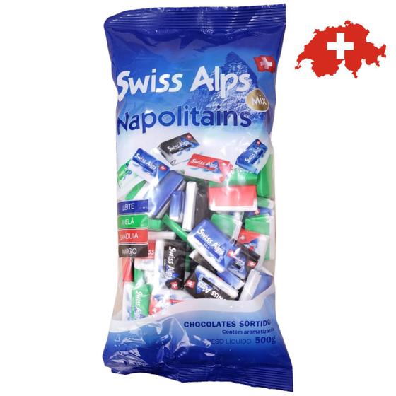 Chocolate Suíço Swiss Alps Napolitains Mix Sortidos 500g - Chocolate ...
