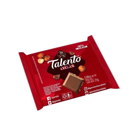 Chocolate Talento Avelã 25g Embalagem com 15 Unidades - Chocolate ...