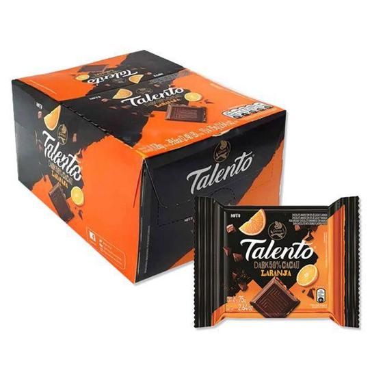 Chocolate talento dark 50% cacau sabor laranja 75g 15 unidades - garoto ...