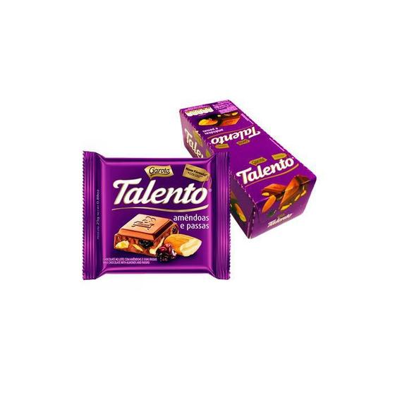 Chocolate Talento de Amêndoas e Passas com 15 unidades de 25g cada ...