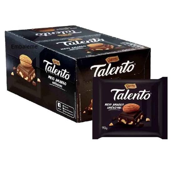 Chocolate talento meio amargo amendoas 85g 12 unidades - garoto ...
