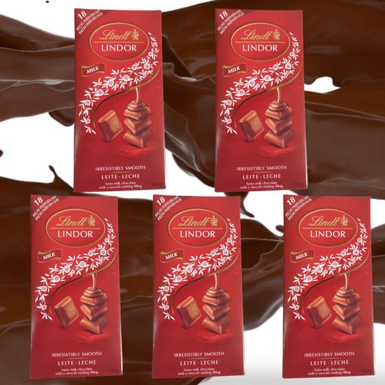 Chocolates Lindt Lindor Ao Leite Cremoso 100g Kit com 5 - Chocolate ...