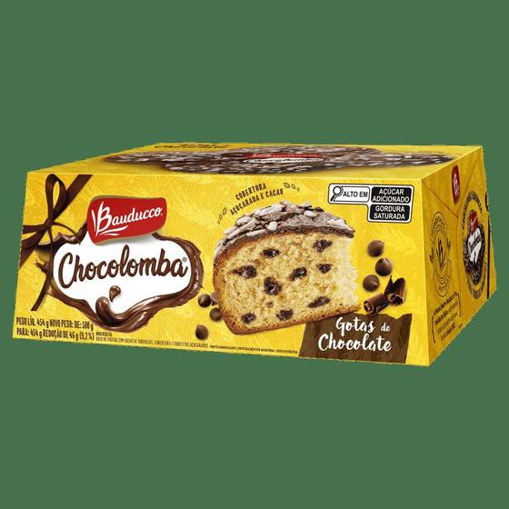 Chocolomba Pascal com Gotas de Chocolate Bauducco 454g - Colomba Pascal ...