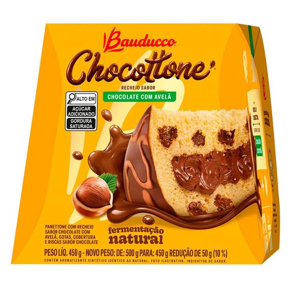 Chocottone Bauducco Recheio Sabor Chocolate com Avelã 450g - Chocotone ...