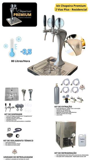 Chopeira Naja Plus 2 Torneiras Kit Completo Residencial - BR Cooler ...