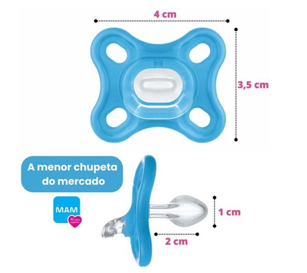 Chupeta 100% Silicone Mam Comfort 0-2m azul - Chupeta - Magazine Luiza