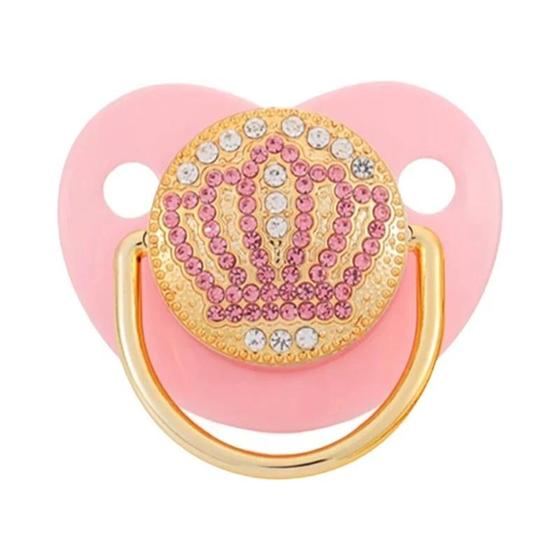 Chupeta De Bebê De Silicone Preto Dourado Brilhante Sem BPA Recém ...