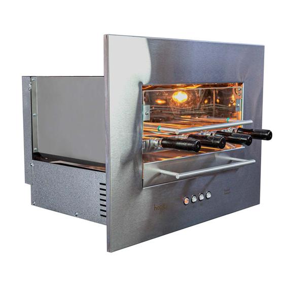 Churrasqueira Aço Inox para Apartamento Elétrica Rotativa de Embutir ...