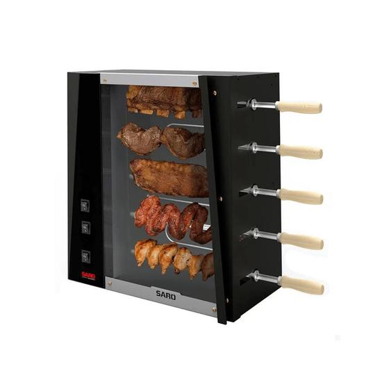 Churrasqueira Assadora Elétrica Rotativa 5 Espetos 220v Saro ...