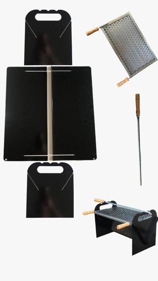 Churrasqueira Camping Desmontável Móvel 44x26x25 C/ Grelha e Espeto ...