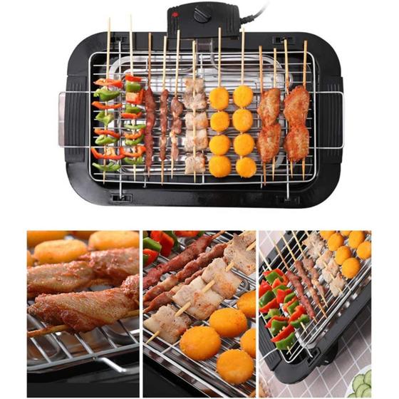 Churrasqueira Elétrica 110v 1500w Sem fumaça Grelhador de Mesa Portátil ...