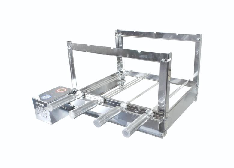 Churrasqueira Kit Grill Giratória Inox 4 Espeto Motor Weg Lado Direito ...