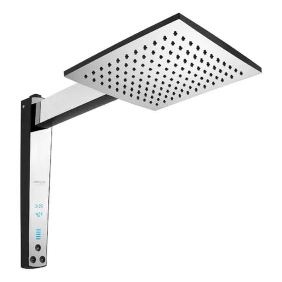 Chuveiro Elétrico Moderno Grande Acqua Century Digital Preto /Cromado ...