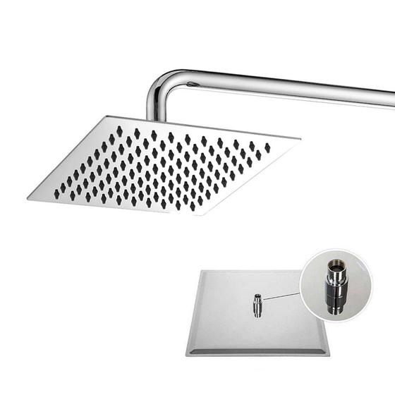Chuveiro Inox Ducha 20x20 Quadrado Cromado Piscina Area Externa ...