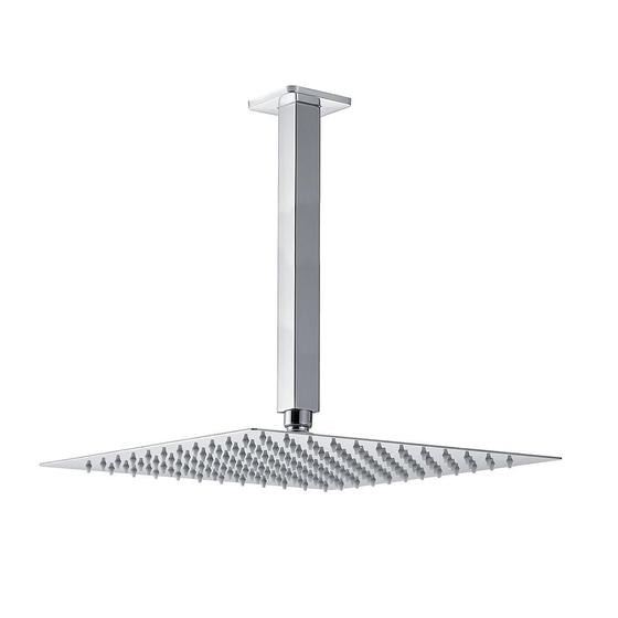 Chuveiro teto inox 304 Slim 30 cm + braço 25 cm Mundaú - Cromado ...