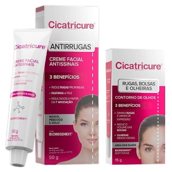 Cicatricure Facial Creme Rugas Bolsas e Olheiras kit - Genomma - Kit de ...