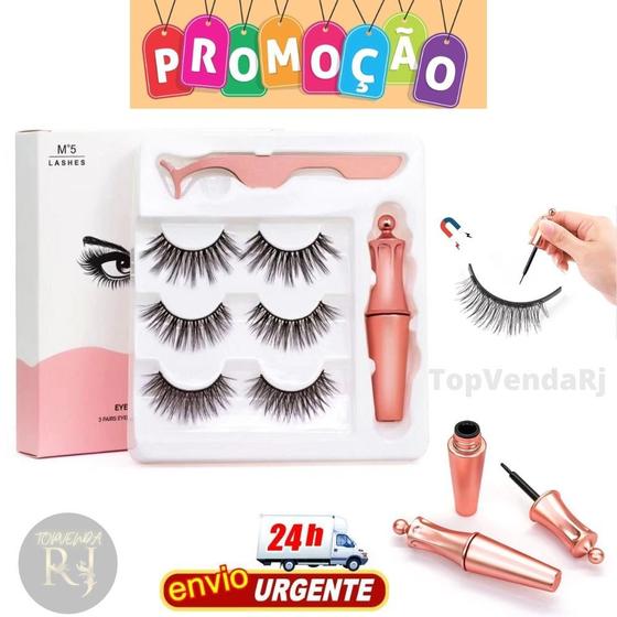 Cilios Magneticos Postiço 3d Natural Imã Olho Inteiro - LASHES - Cílios ...