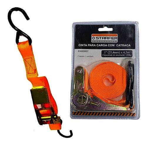 Cinta Catraca para Amarrar prender Cargas 1''x4,5 Metros Stafer 120kg ...