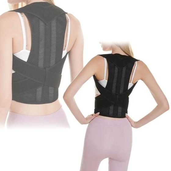 Cinta Postural Colete Corretor Postura Lombar Forte Coluna Neoprene ...
