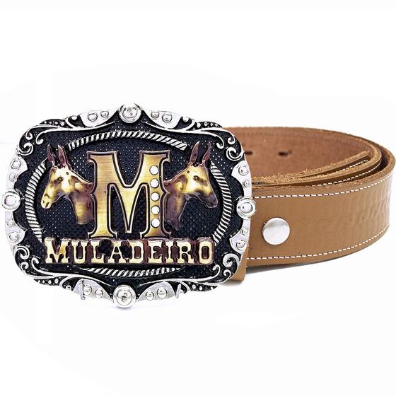 Cinto Country Masculino Couro Fivela Muladeiro Cowboy - Selaria ...