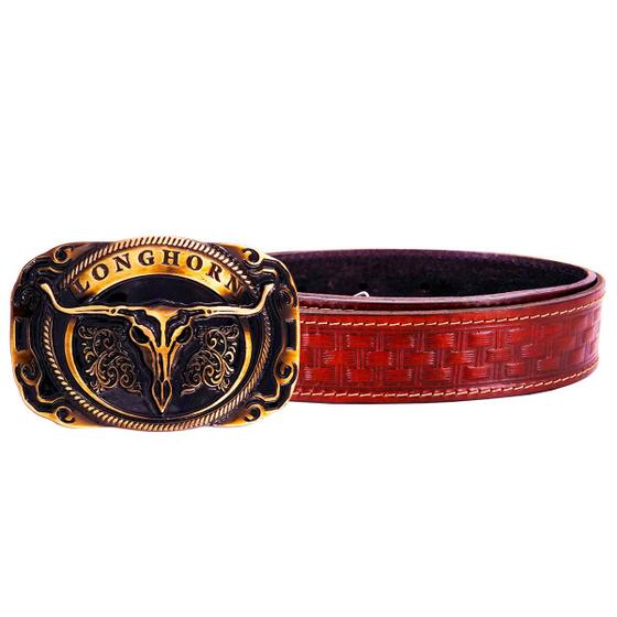 Cinto Masculino Couro + Fivela Country Texas Longhorn Cowboy - shop ...