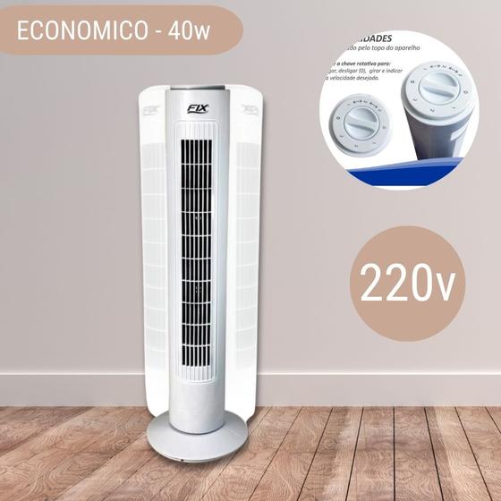 Circulador Ventilador de Ar Vertical Coluna Economico Silencioso FIX ...
