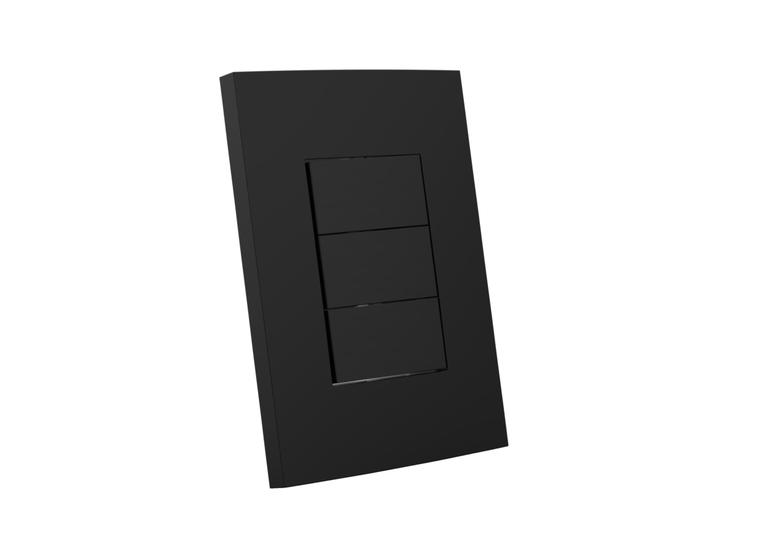 Cj Interruptor Triplo Simples 3 Teclas Preto Completo 4x2 Dubai ... Cj Interruptor Triplo Simples 3 Teclas Preto Completo 4x2 Dubai ...