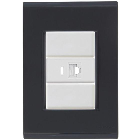 Cj Tomada Rj45 Rj 45 Ethernet Liz Grafite Tramontina Completo Pronto Tramontina - Módulo de ...