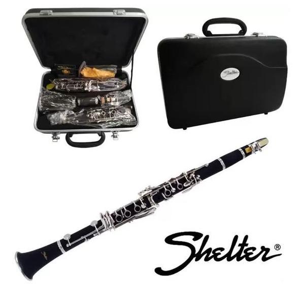Clarinete Shelter Sib 17 Chaves Com Estojo e Boquilha SFT6402E ...