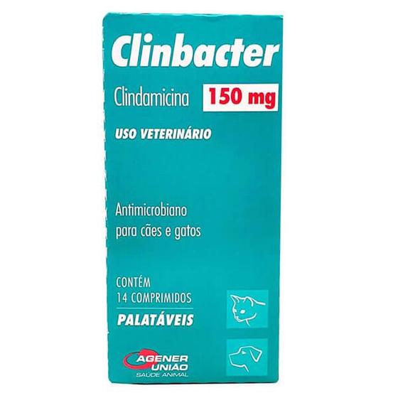 Clinbacter Antimicrobiano para Cães e Gatos 150 mg Agener União 14 ...