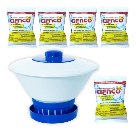 Clorador Flutuante C/ 5 Pastilhas De Cloro Genco Multiação - genco ...