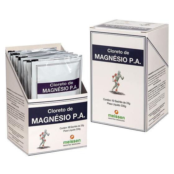 Cloreto de Magnésio P.A. 500mg c/ 10 sachês de 33g cada - Meissen (val. mar/23) - Cloreto de ...