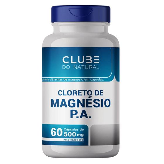 Cloreto de magnesio p.a. super mineral 500mg 60 cps - clube do natural - Cloreto de Magnésio ...