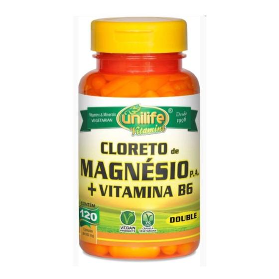 Cloreto De Magnésio P.A. + Vitamina B6 810mg- Unilife 120 Cápsulas - Cloreto de Magnésio ...